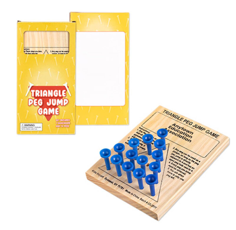 Wooden Triangle Jump Peg Game (Minimum Order - 150) - NJEA Store