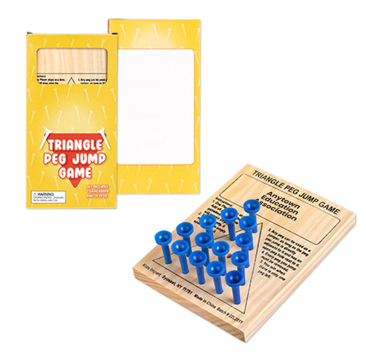Wooden Triangle Jump Peg Game (Minimum Order - 150) - NJEA Store
